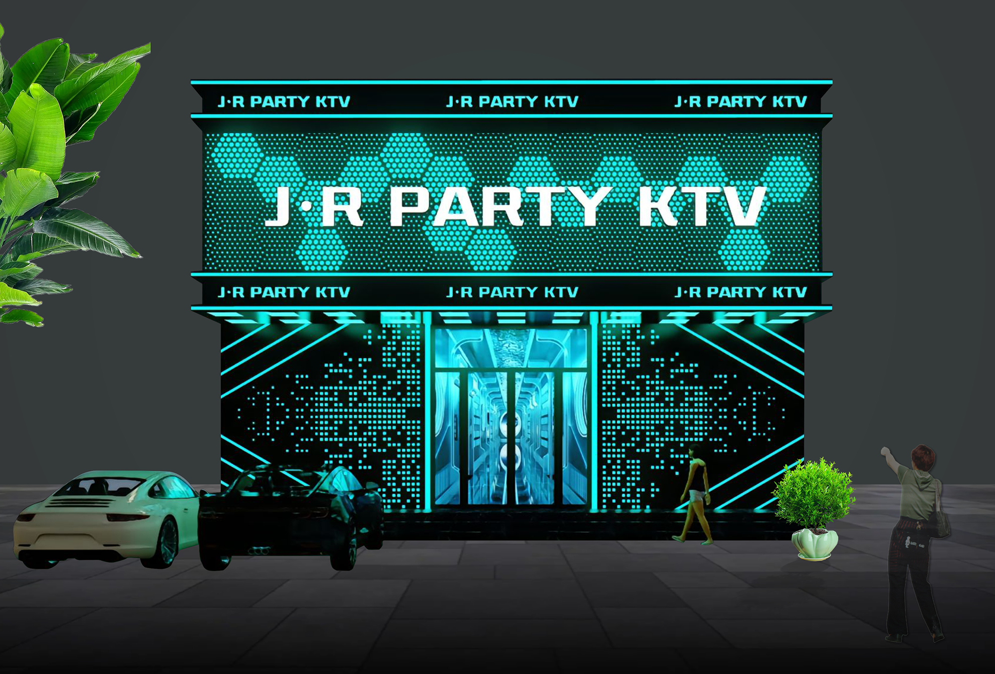 KTV 会所门头设计与素材 - 打造独特魅力门头 - 门头设计模版、店铺设计、招牌设计素材、餐饮门头设计、新中式门头效果图、门头效果图、广告招牌素材、